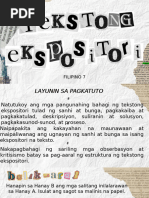 Pagsusuri NG Tekstong Ekspositori Batay Sa Estruktura | PDF