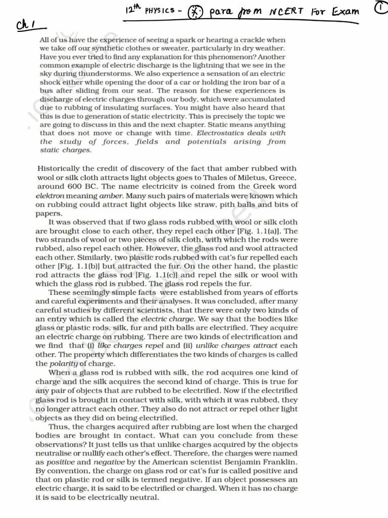 Physics - Important Paragraphs From NCERT For Exams | PDF