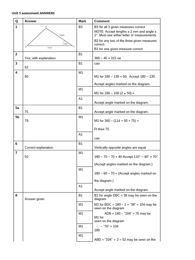 Unit 5 Assessment ANSWERS | PDF | Elementary Geometry | Euclidean Geometry