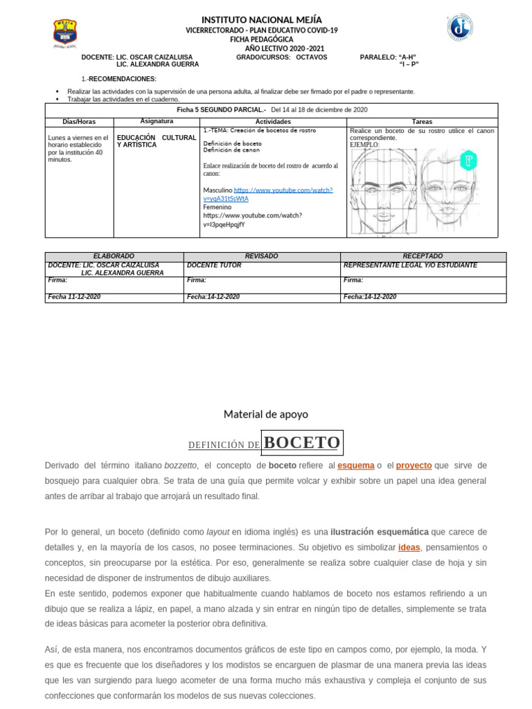 ECA OCTAVO FICHA 5 IIParcial (3) | PDF | Dibujo