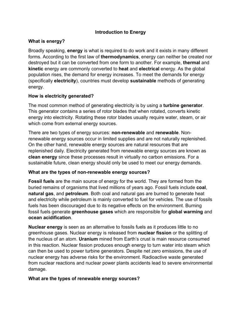Introduction To Energy PLV | PDF | Energy Development | Nuclear Power