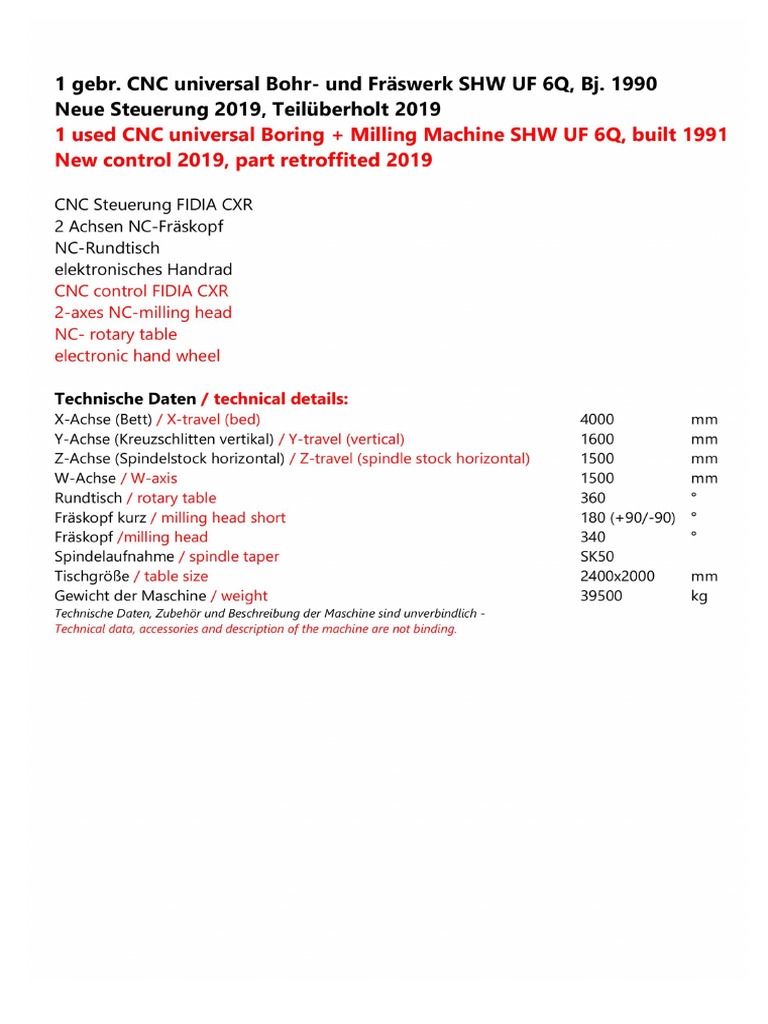 CNC Boring 4000 | PDF