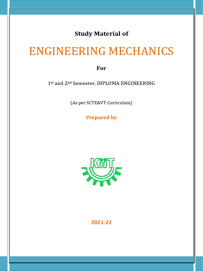 SM 2nd-Sem Mech Engineering-Mechanics | PDF | Force | Mass