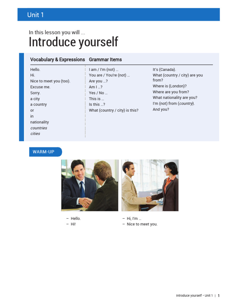 Conversational English Units 1-5 SG | PDF