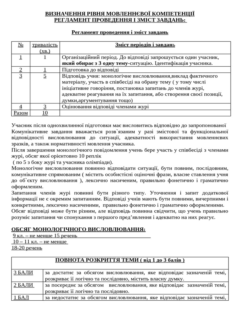 Reglament Provedennia I Zmist Zavdan | PDF