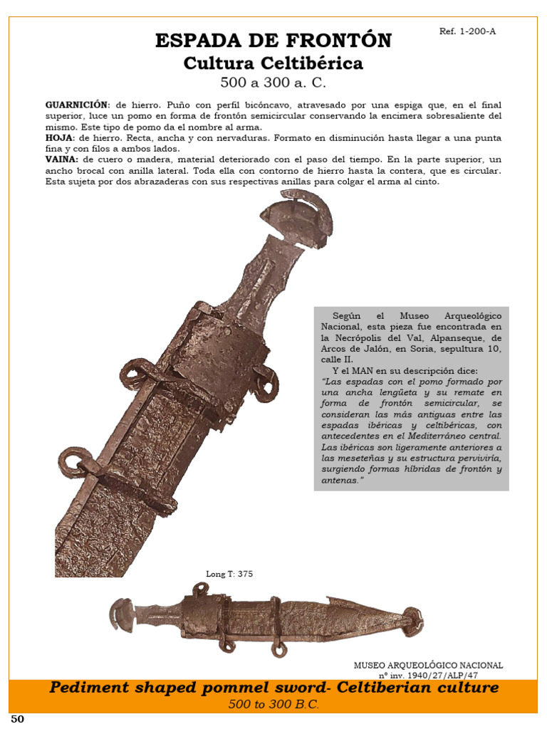 Espada Celtibérica con Pomo Frontón | PDF | Espada