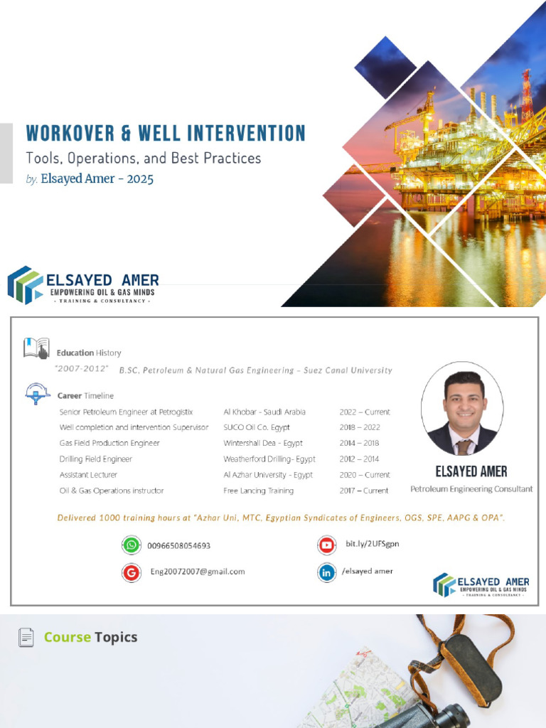 Workover Well Intervention Training Course 1739887265 | PDF