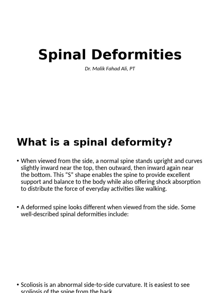 What Is A Spinal Deformity | PDF | Vertebral Column | Osteoporosis