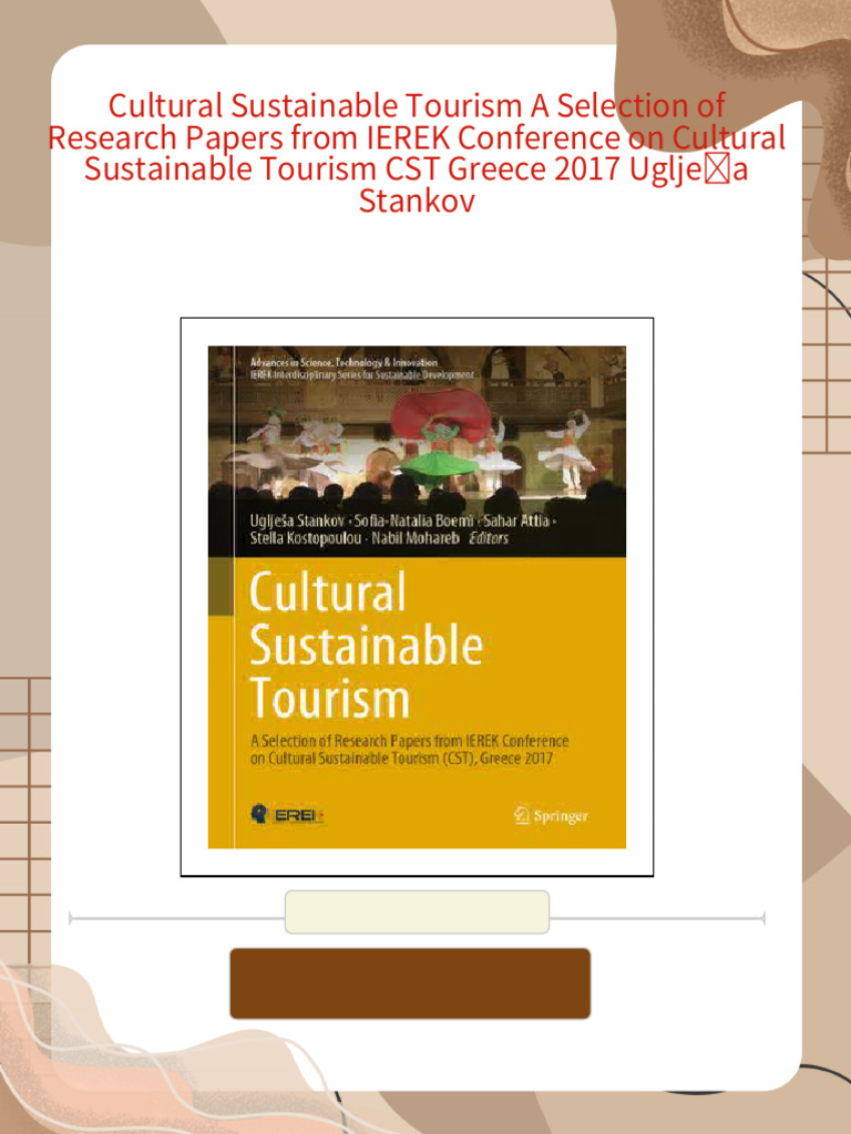 Cultural Sustainable Tourism A Selection of Research Papers from IEREK ...