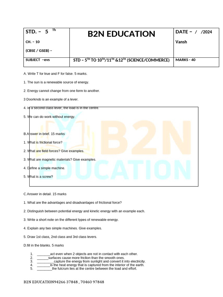 5 Force, Energy, Simple Machines | PDF
