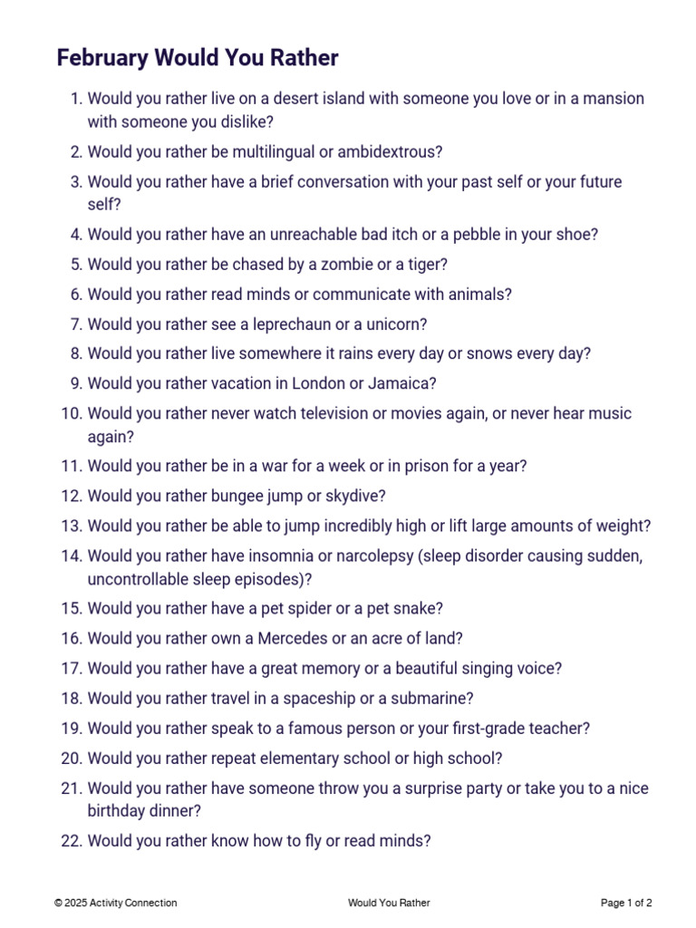 Would You Rather | PDF