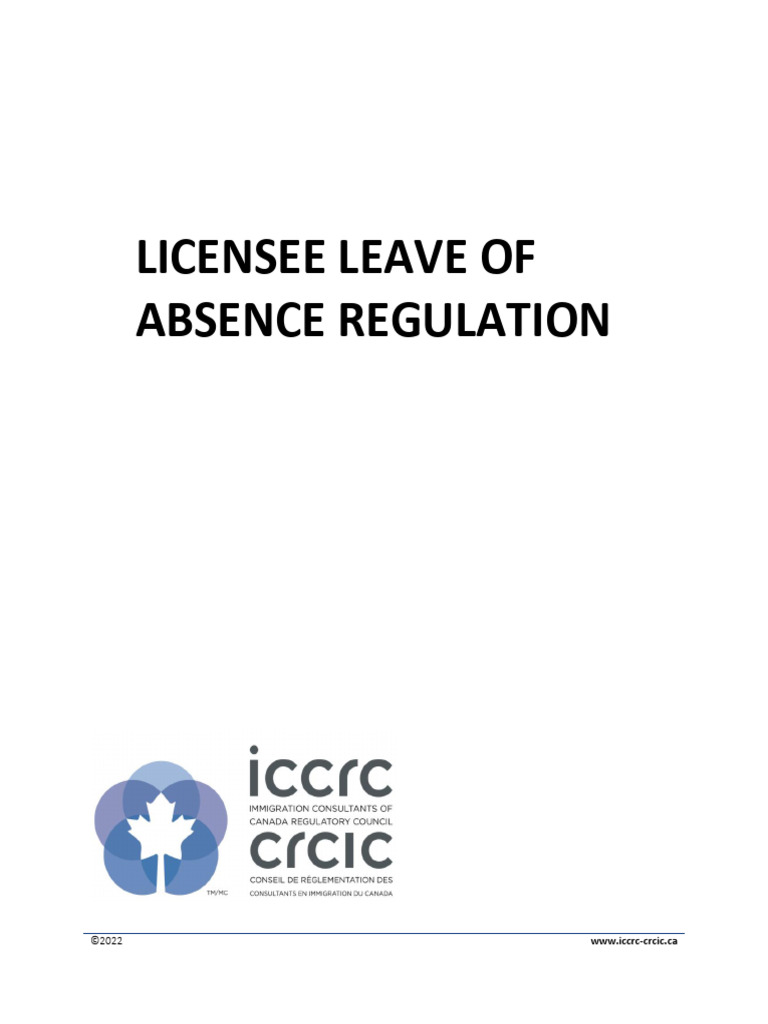 Licensee Leave of Absence Regulation (UPDATED) | PDF | Regulatory ...