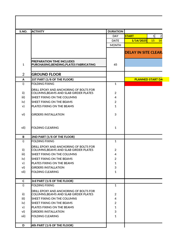 Timeline Lsu Fabric Building (17th Feb 2025) | PDF | Beam (Structure ...