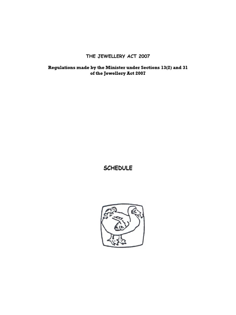 Jewellery (Assay Mark) Regulations 2009 | PDF