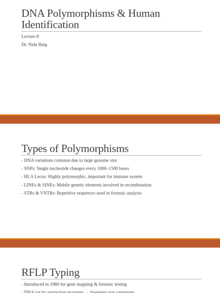Dna Polymorphisms Presentation Pdf