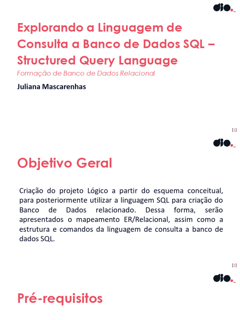 Explorando A Linguagem de Consulta A Banco de Dados SQL - Structured Query Language | PDF | SQL ...