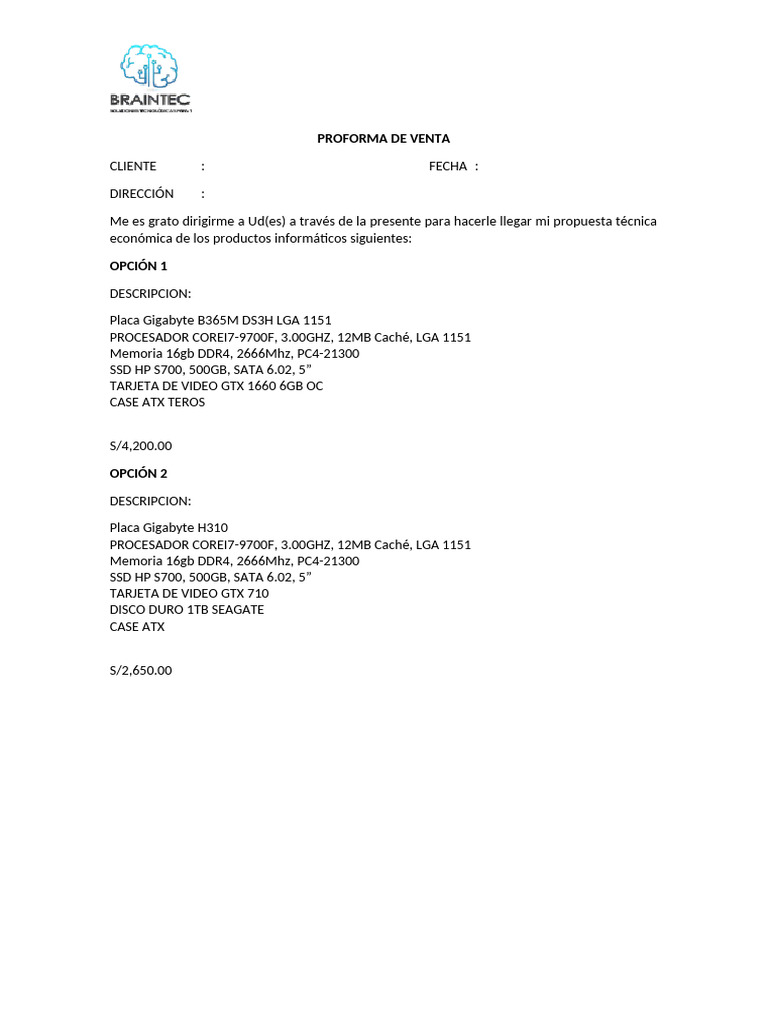 Proforma de Venta | PDF