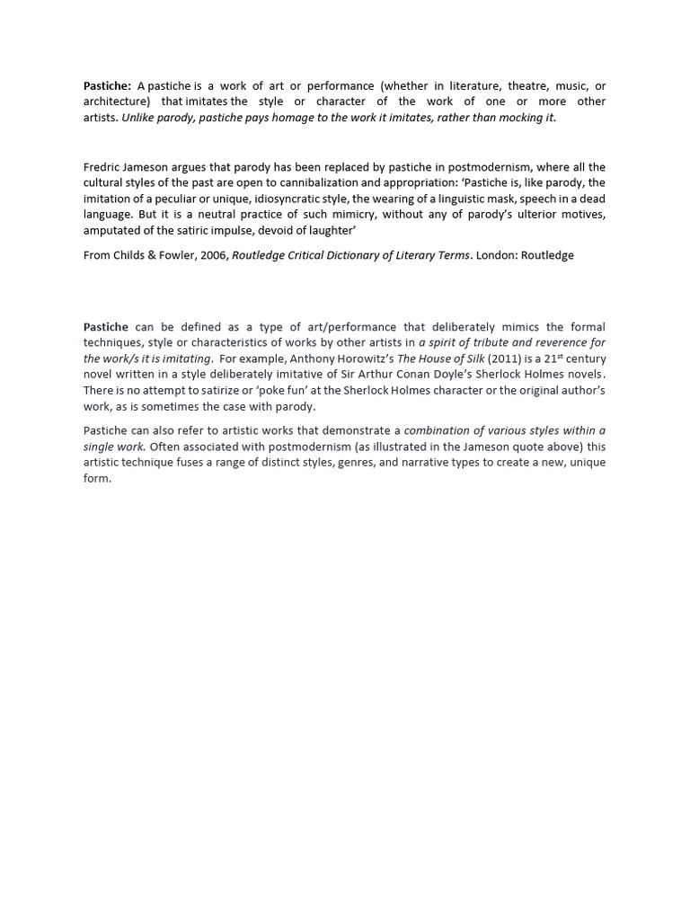 Pastiche | PDF