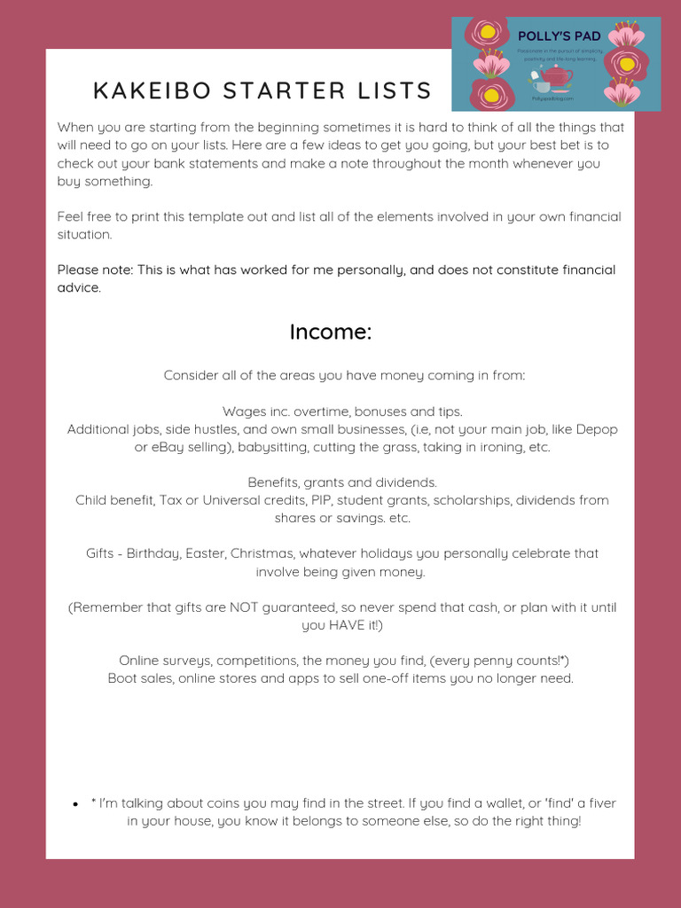 Kakeibo Planner Printable | PDF | Taxes | Mortgages