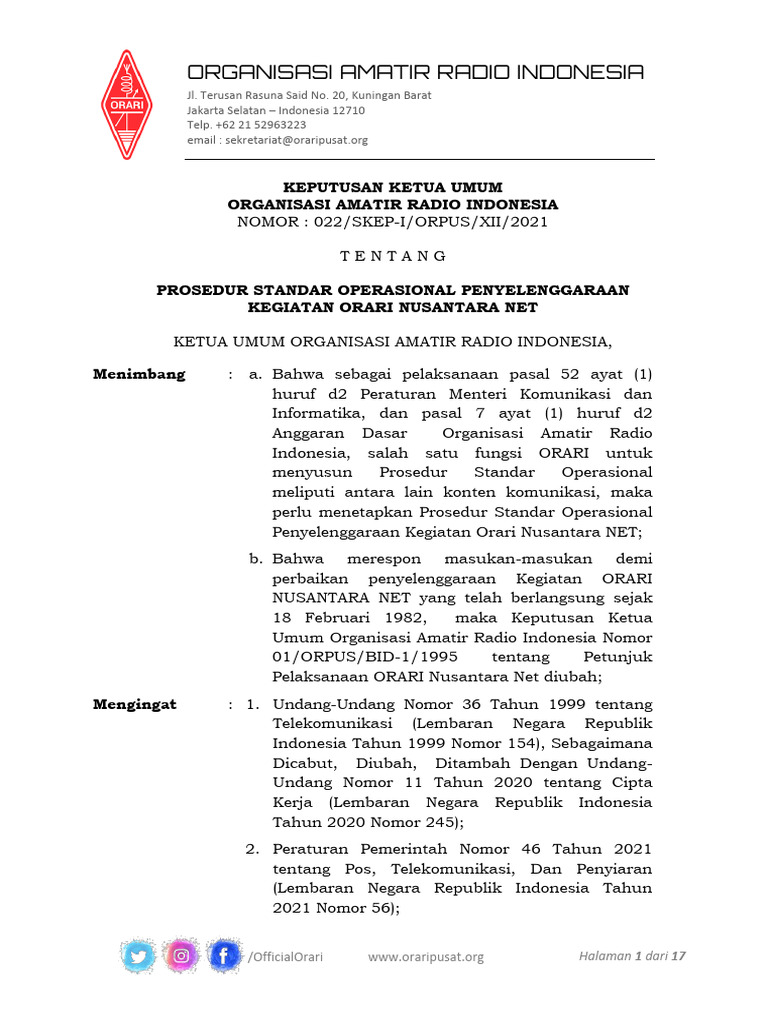 022_SKEP_StandardOperasionalONN_2021 | PDF