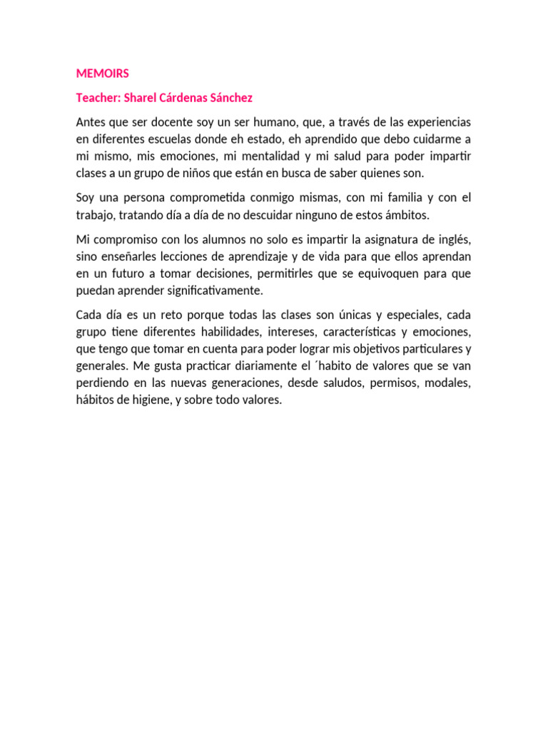 Memoirs | PDF