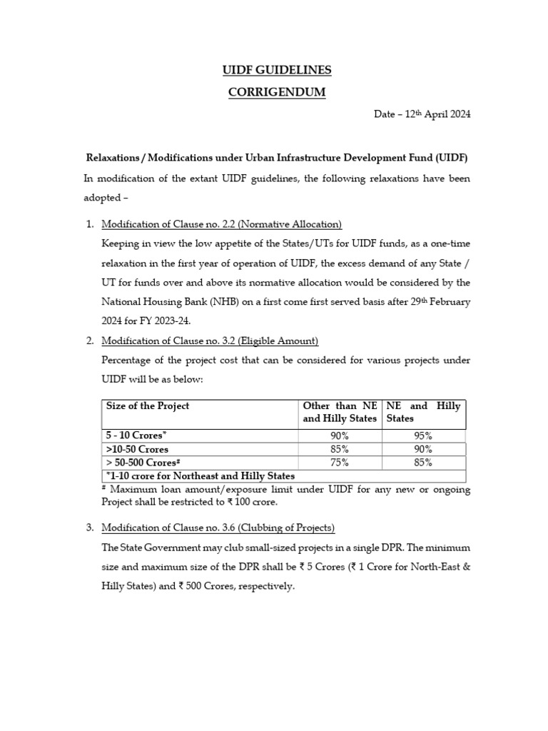UIDF Corrigendum 12 04 2024 | PDF