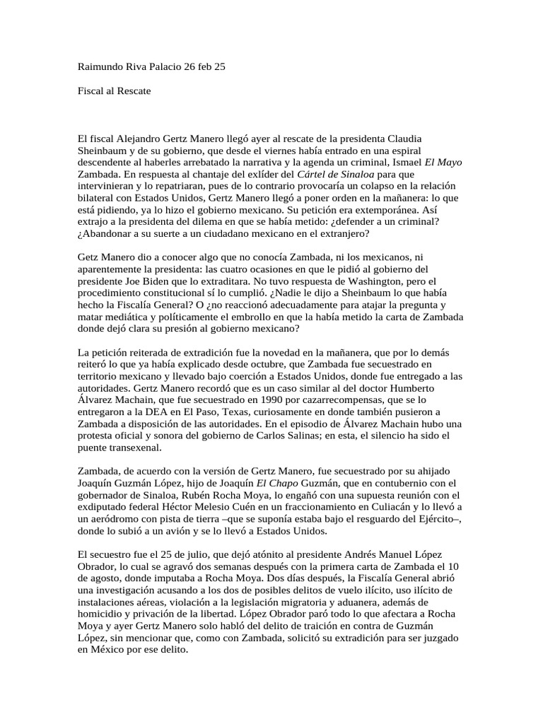 Raimundo Riva Palacio 26 Feb 25 | PDF