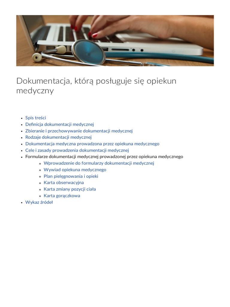 Dokumentacja Ktora Posluguje Sie Opiekun Medyczny | PDF