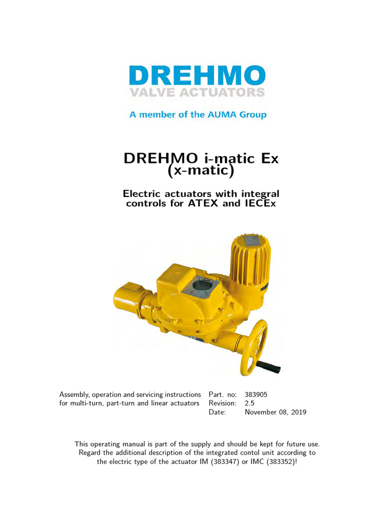 Operating Inst Drehmo X-Maticen K | PDF | Valve | Electrical Connector