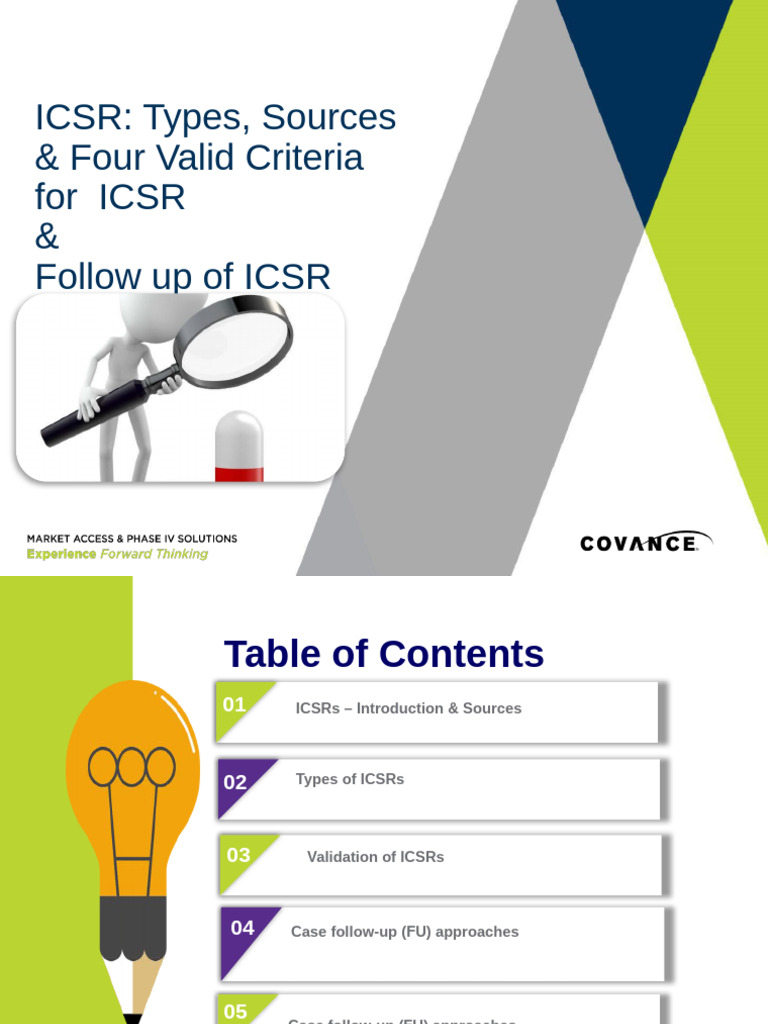 7 ICSR Types, Sources & Four Valid Criteria For ICSR & Follow Up of ...