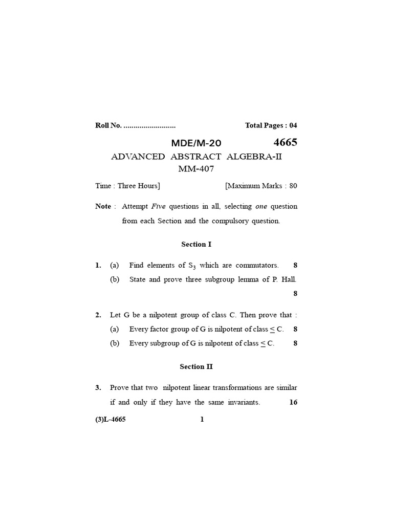 Advanced Algebra II Exam Notes | PDF | Topological Groups ...
