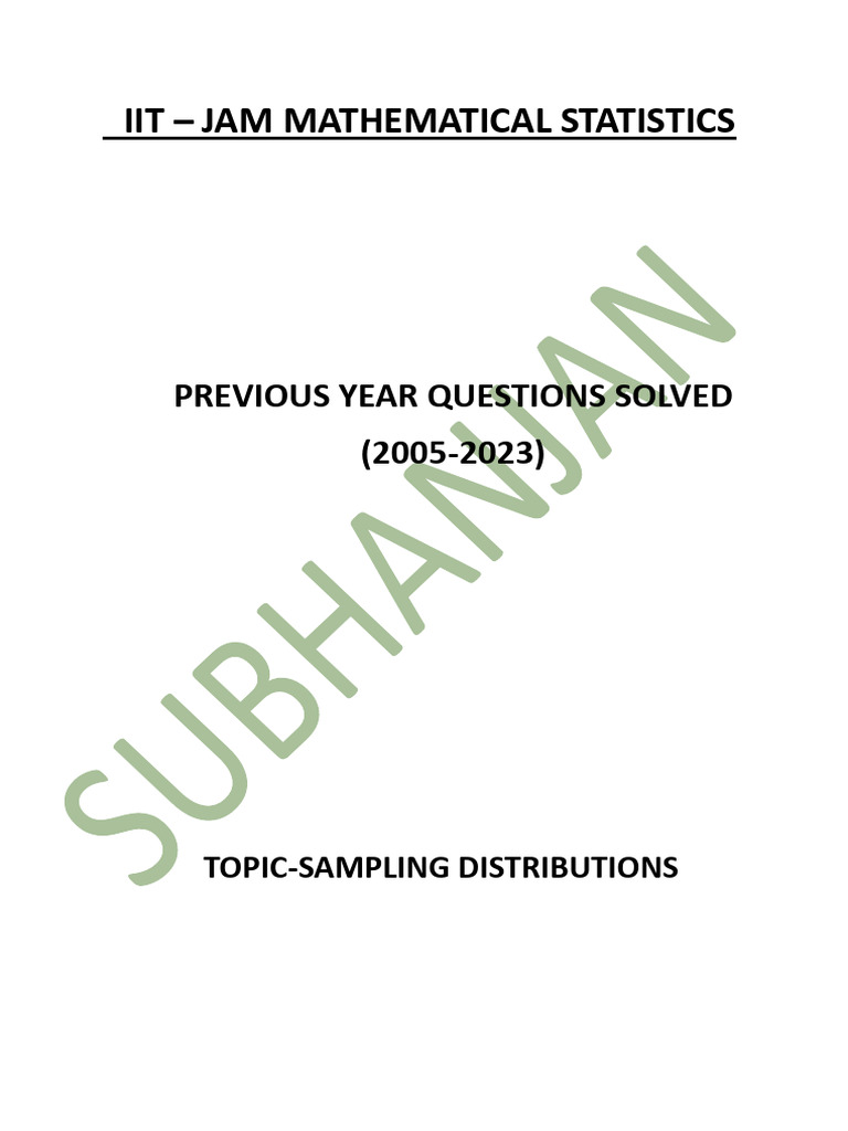 IIT-JAM MS Solution - Sampling Distribution | PDF