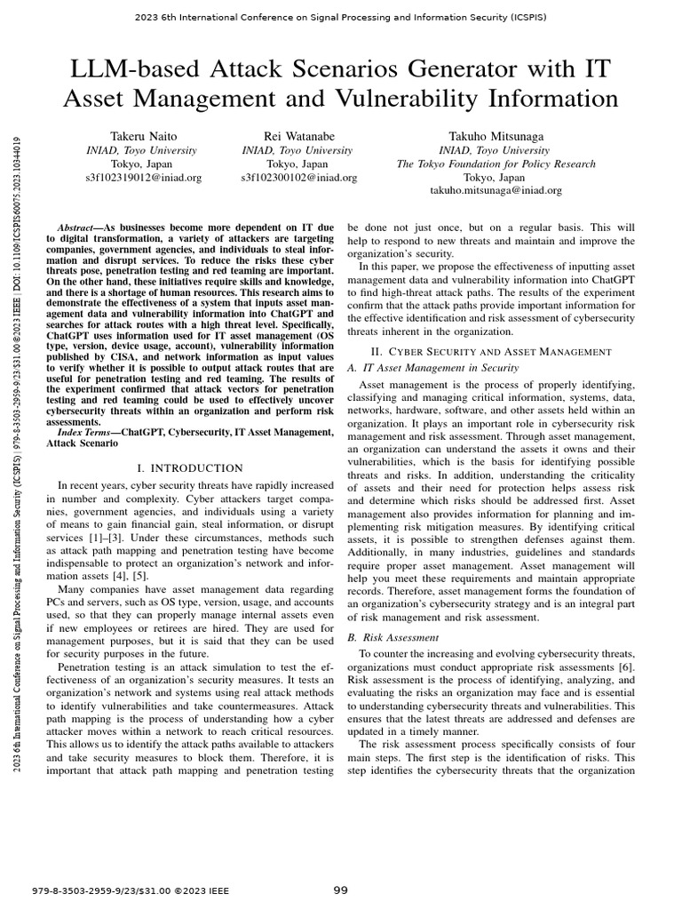 LLM-Based Cyber Attack Scenario Generator | PDF | Computer Security ...