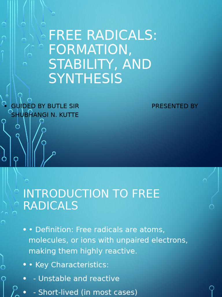 Free Radicals Presentation | PDF