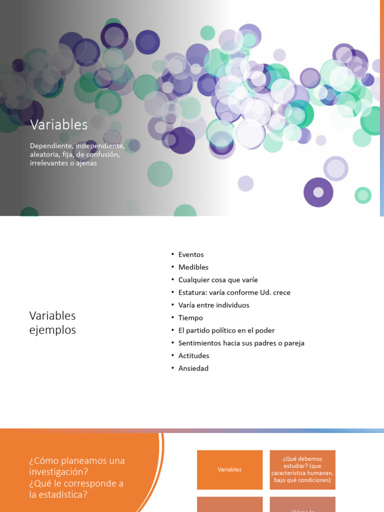 Variables y Definiciones | PDF | Experimentar | Aleatoriedad