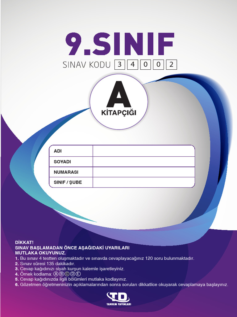 9.SINIF 2.DENEME SINAVI | PDF