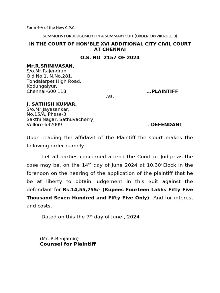 Summon For Judgement | PDF