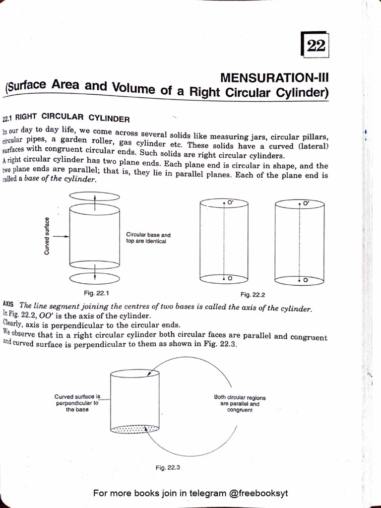 Mensuration of Cylinders | PDF