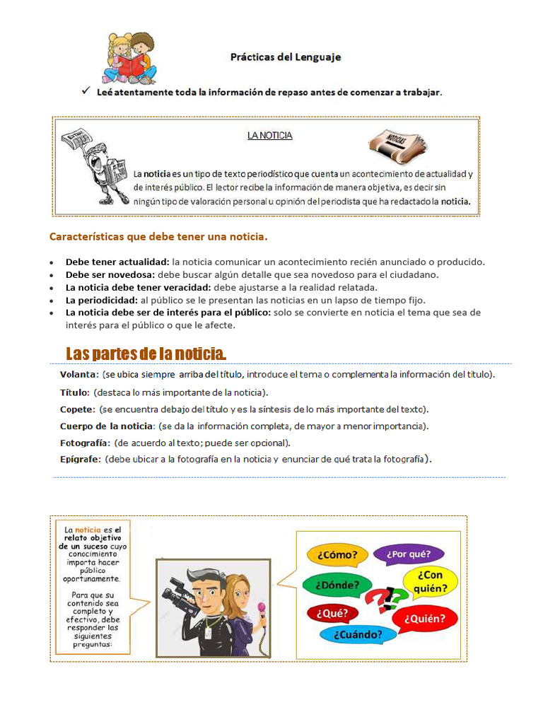 1 - La Noticia Periodística y Actividades | PDF | Fuego fatuo | Entorno ...