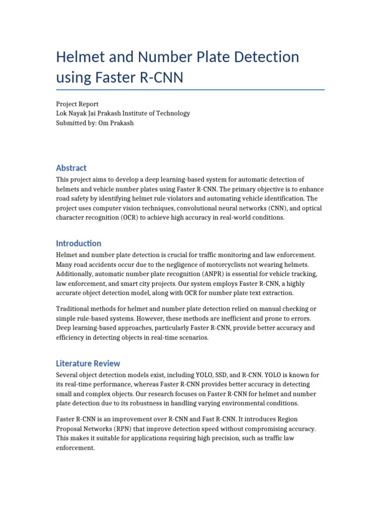 Helmet Detection Project Report Expanded | PDF | Optical Character ...
