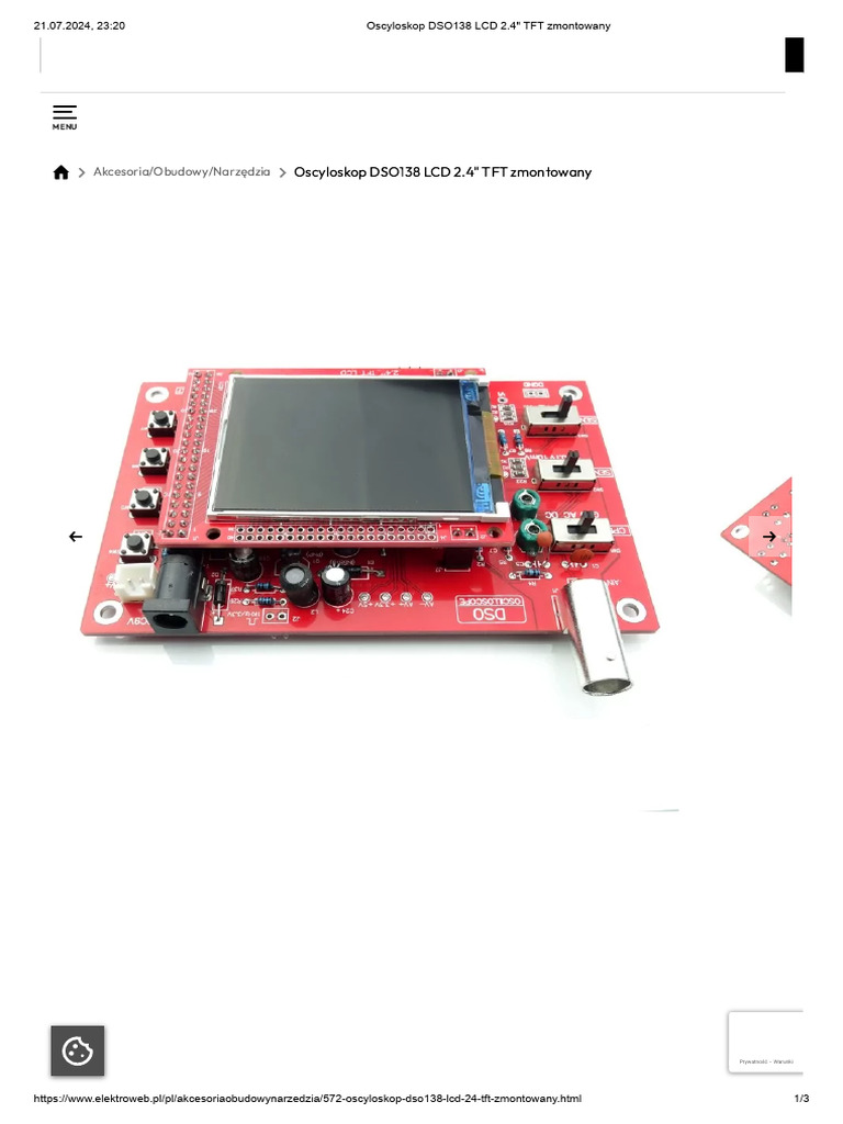 Oscyloskop DSO138 LCD 2.4 TFT Zmontowany | PDF