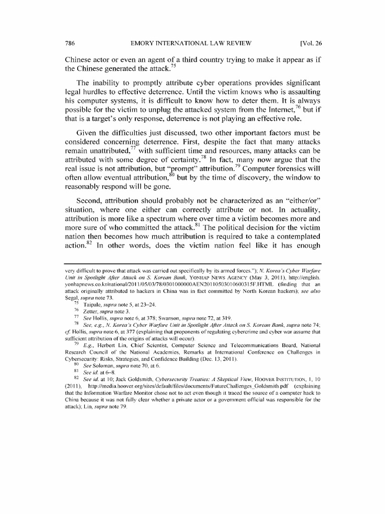Cyber Deterrence and Attribution Challenges | PDF | Deterrence Theory ...