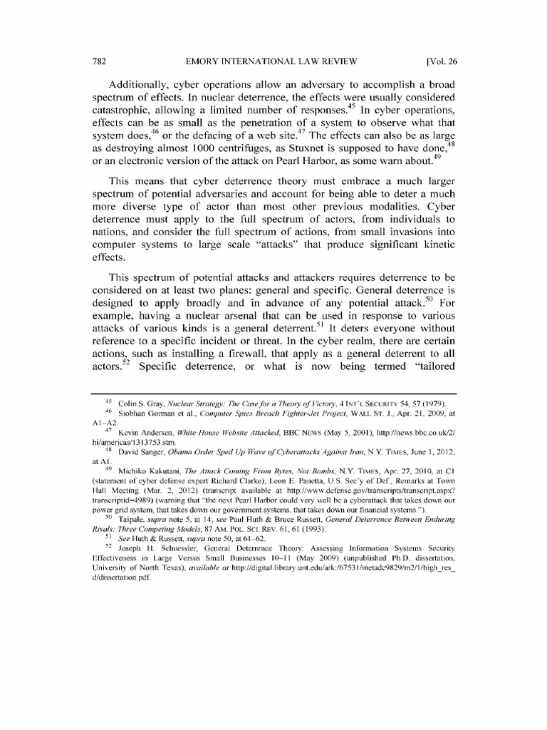 Cyber Deterrence1 (01-20) (11-12) | PDF | Deterrence Theory | Crime ...