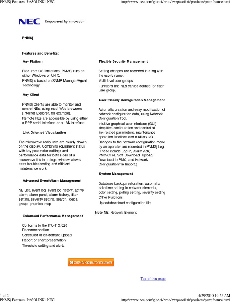 PNMSJ Features - Pasolink - Nec | PDF