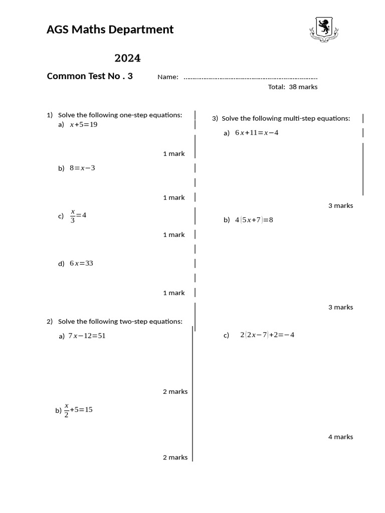 4R Equations and Inequalities Test FINAL | PDF | Mathematics ...