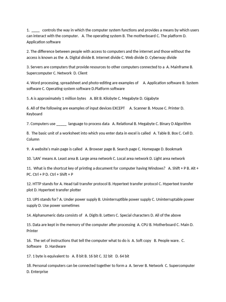 JSS 3 Computer Exam (First Term) | PDF | Operating System | Computer ...