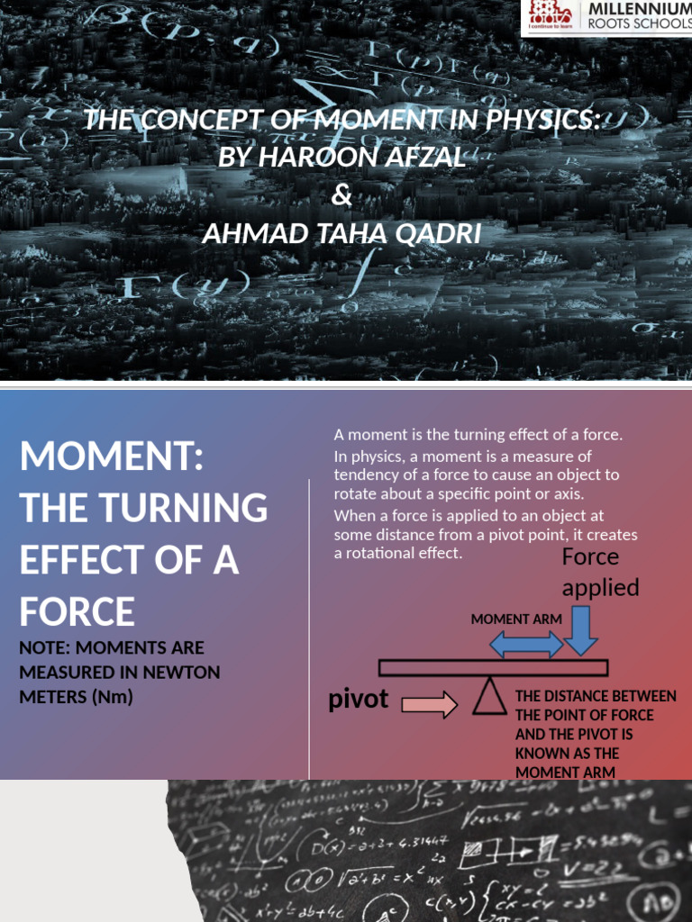 The Concept of Moment in Physics by Haroon Afzal and Ahmad Taha Qadri ...