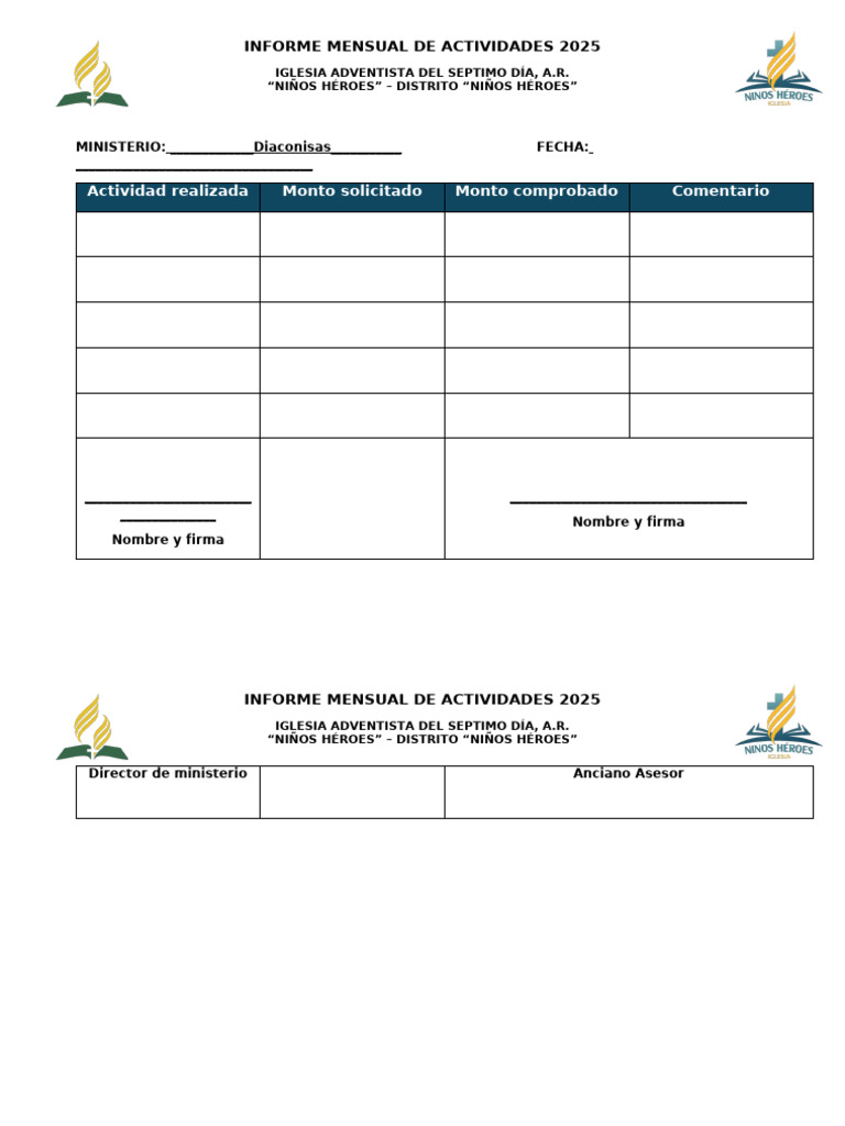 Reporte mensual de actividades | PDF