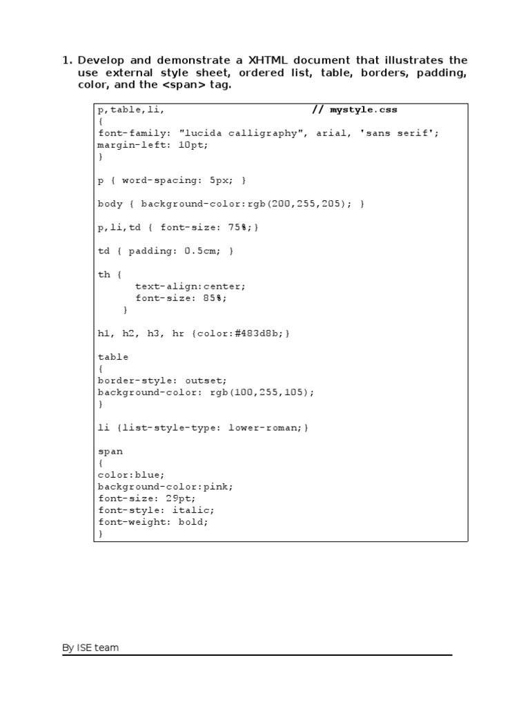 7th Sem Web Programming Lab Manual 2009 1 Pdf Xhtml Html