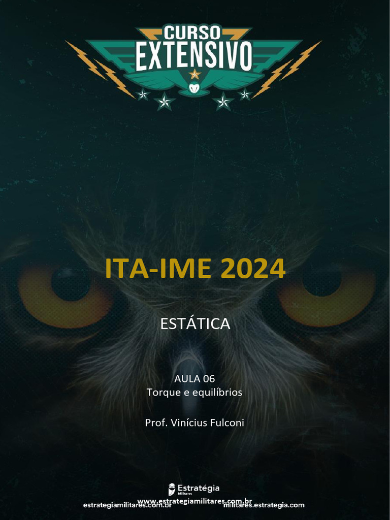 Aula 06 - ITA-IME 2024 | PDF | Torque | Atrito